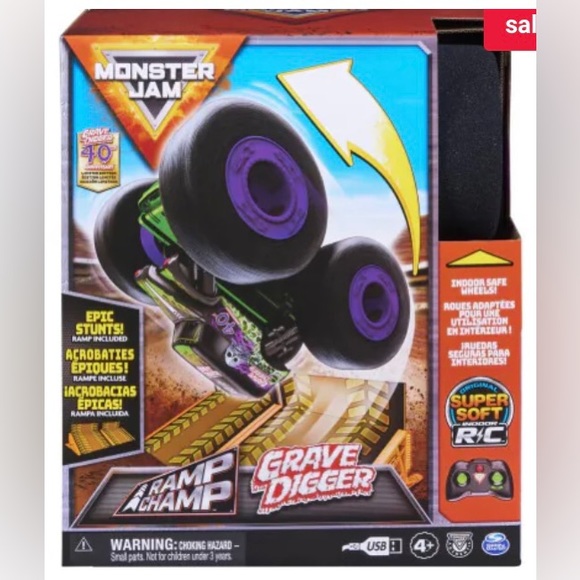 Monster Jam | Toys | Monster Jam Official Ramp Champ Grave Digger ...